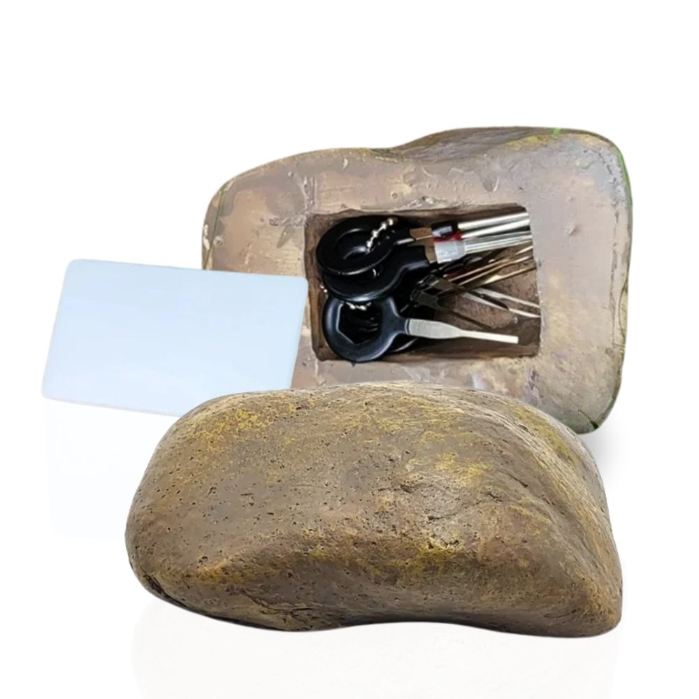Outdoor Faux Stone Fake Rock Key Hiding Storage Box — Bostin Life