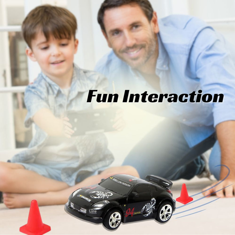 Mini RC Car in a Can Radio Remote Control Micro Racing Car (Green+Whit ...