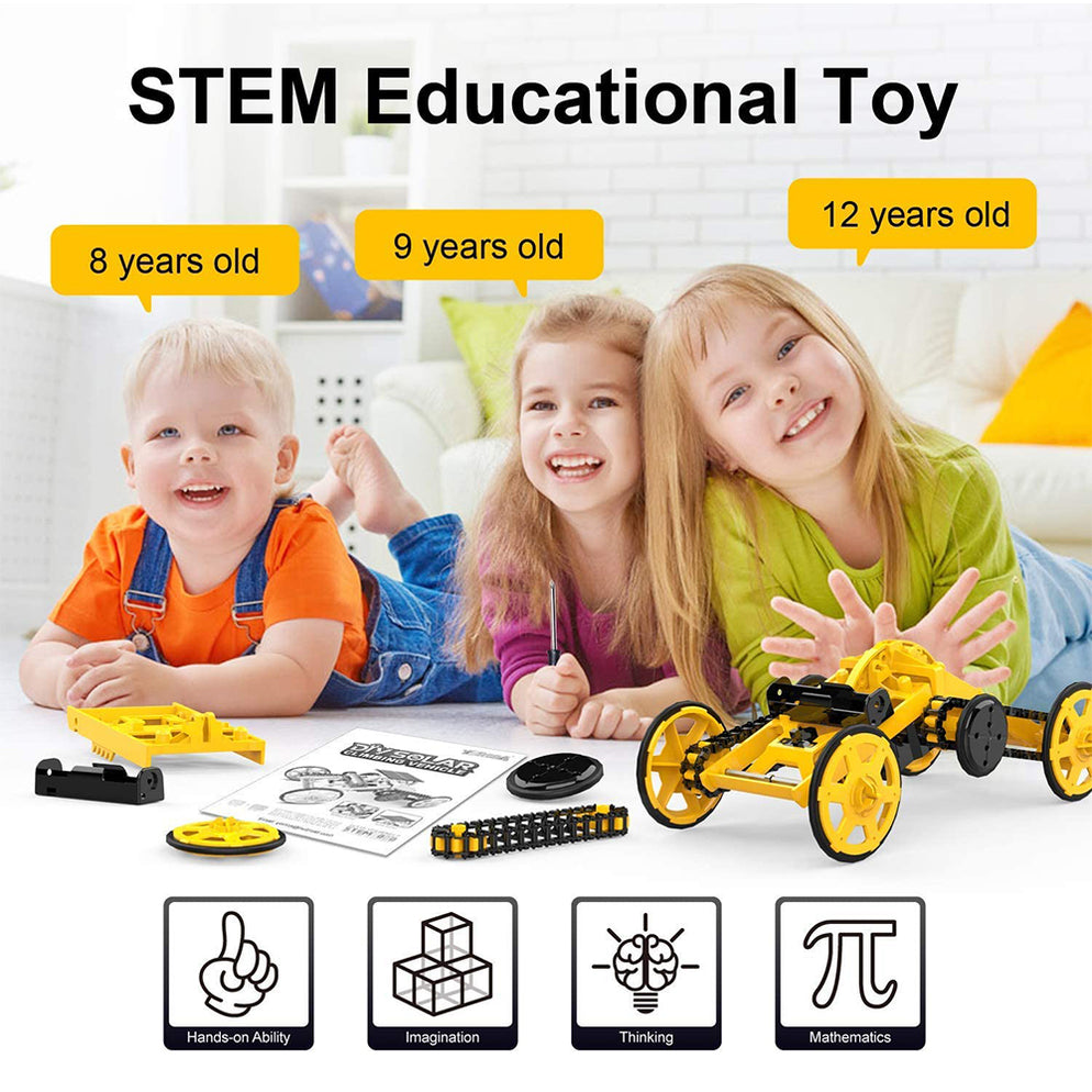 Electric Engineering DIY Blocks Solar Powered STEM Educational Toy Veh ...