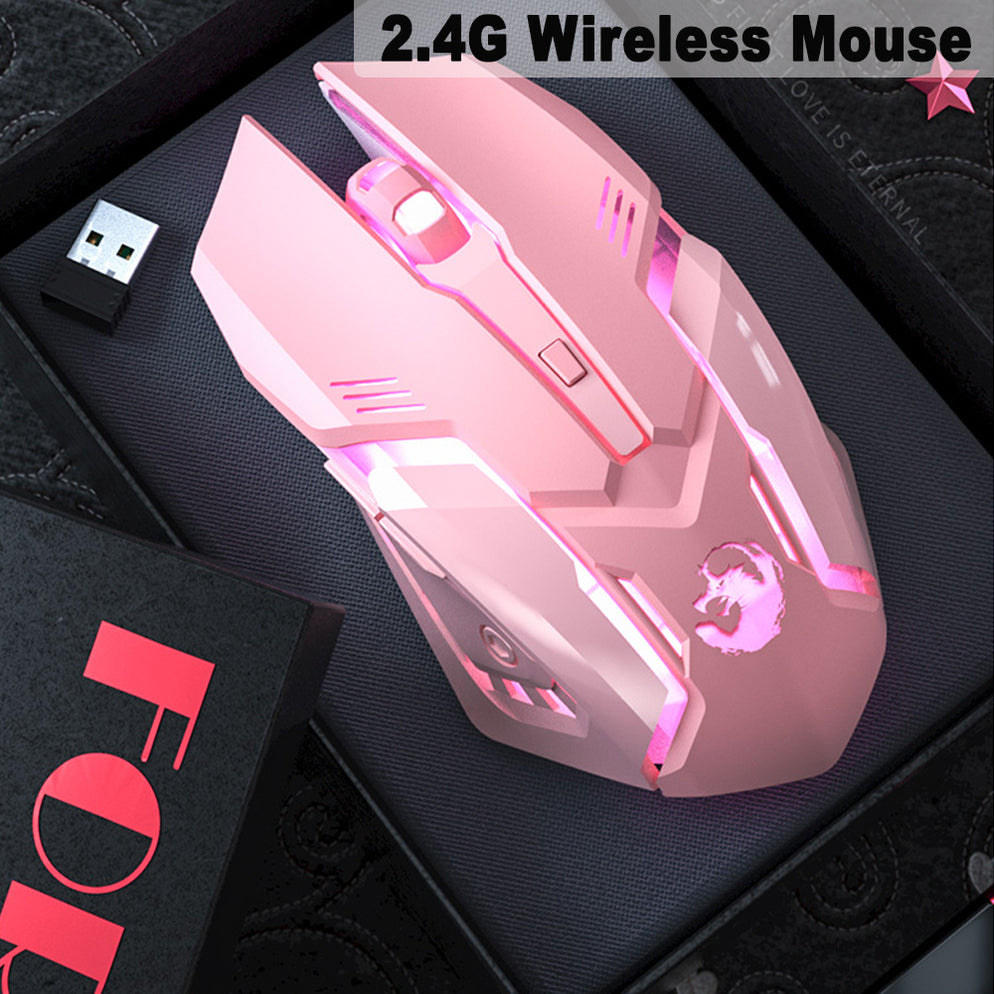 Ergonomic 6 Key Wireless Rechargeable Gaming Mouse with Backlight ...