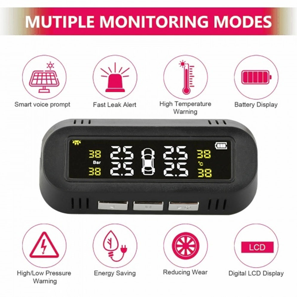 Solar Powered TPMS Tyre Monitoring System with Colour Digital Display ...