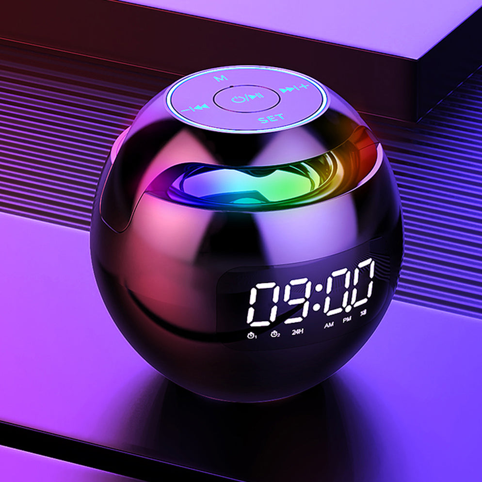 Wireless Rechargeable Spherical Speaker Digital Clock — Bostin Life