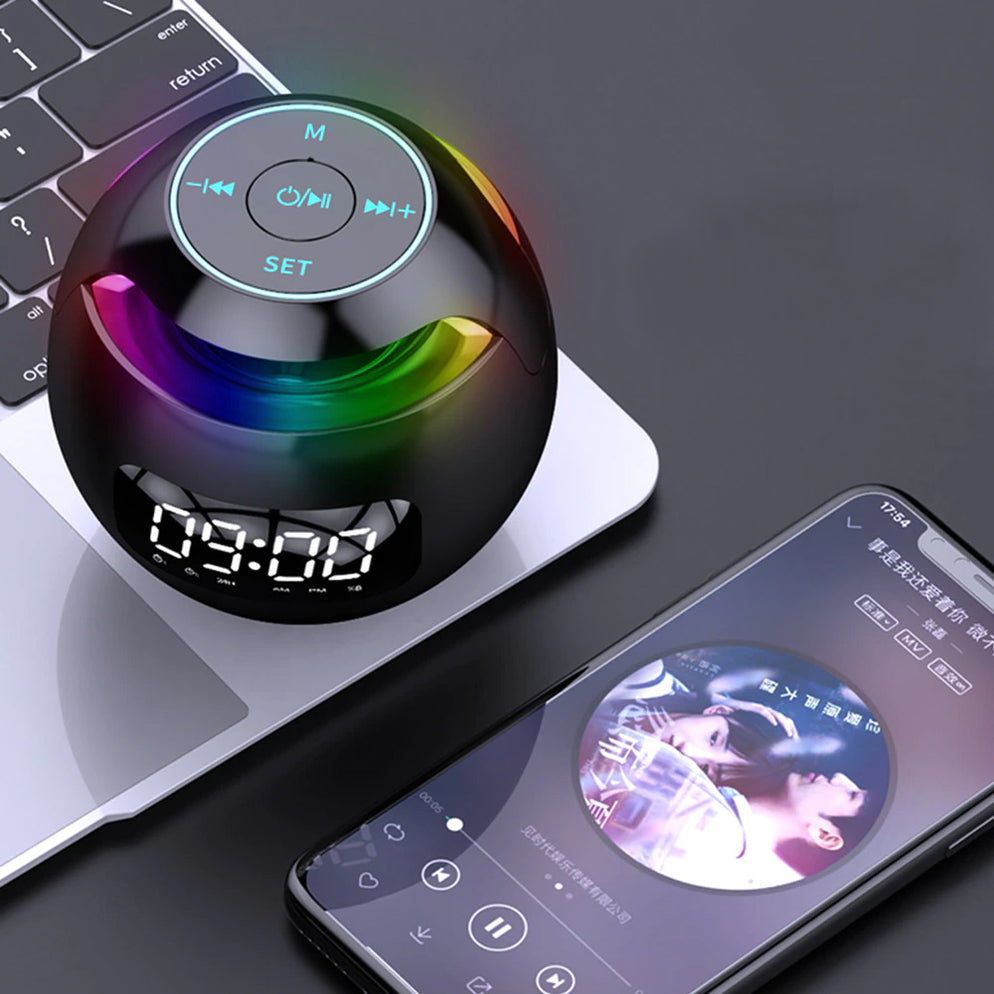 Wireless Rechargeable Spherical Speaker Digital Clock — Bostin Life