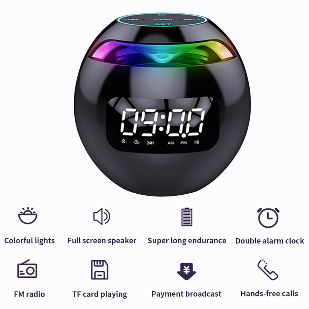 Wireless Rechargeable Spherical Speaker Digital Clock — Bostin Life