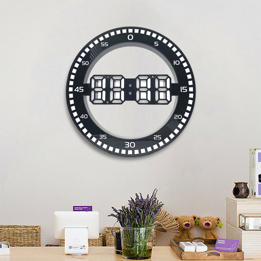 LED Digital Modern Design Dual-Use Dimming Circular Clocks — Bostin Life