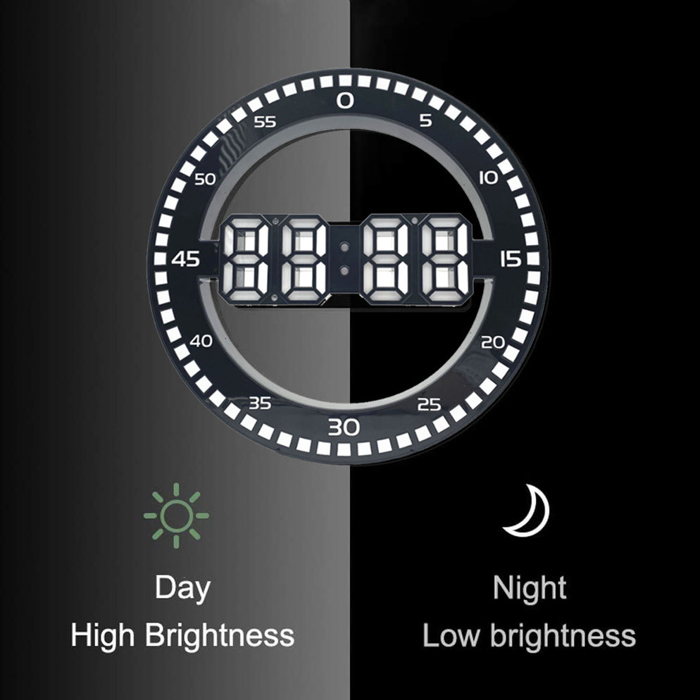 LED Digital Modern Design Dual-Use Dimming Circular Clocks — Bostin Life