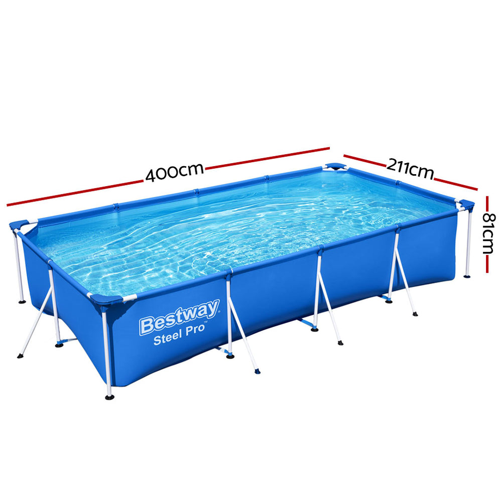 Steel Pro Rectangular Above Ground Swimming Pool - 4M — Bostin Life