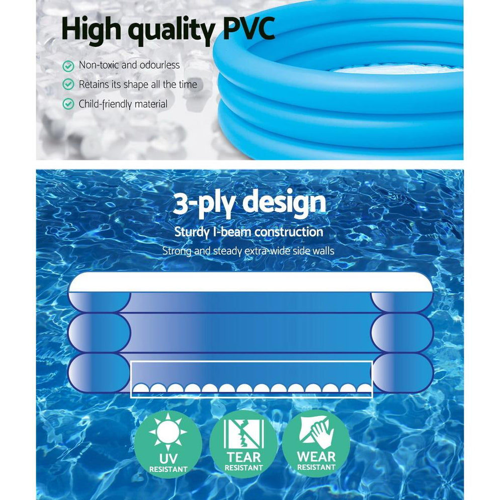 Bestway Inflatable Kids Play Pool 3 Ring Elephant Spray Splash Pools G ...