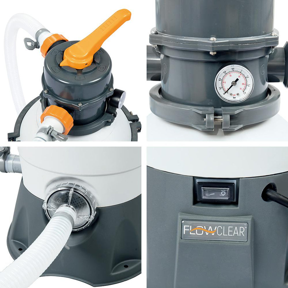 530GPH Flowclear™ Sand Filter Swimming Above Ground Pool Cleaning Pump ...