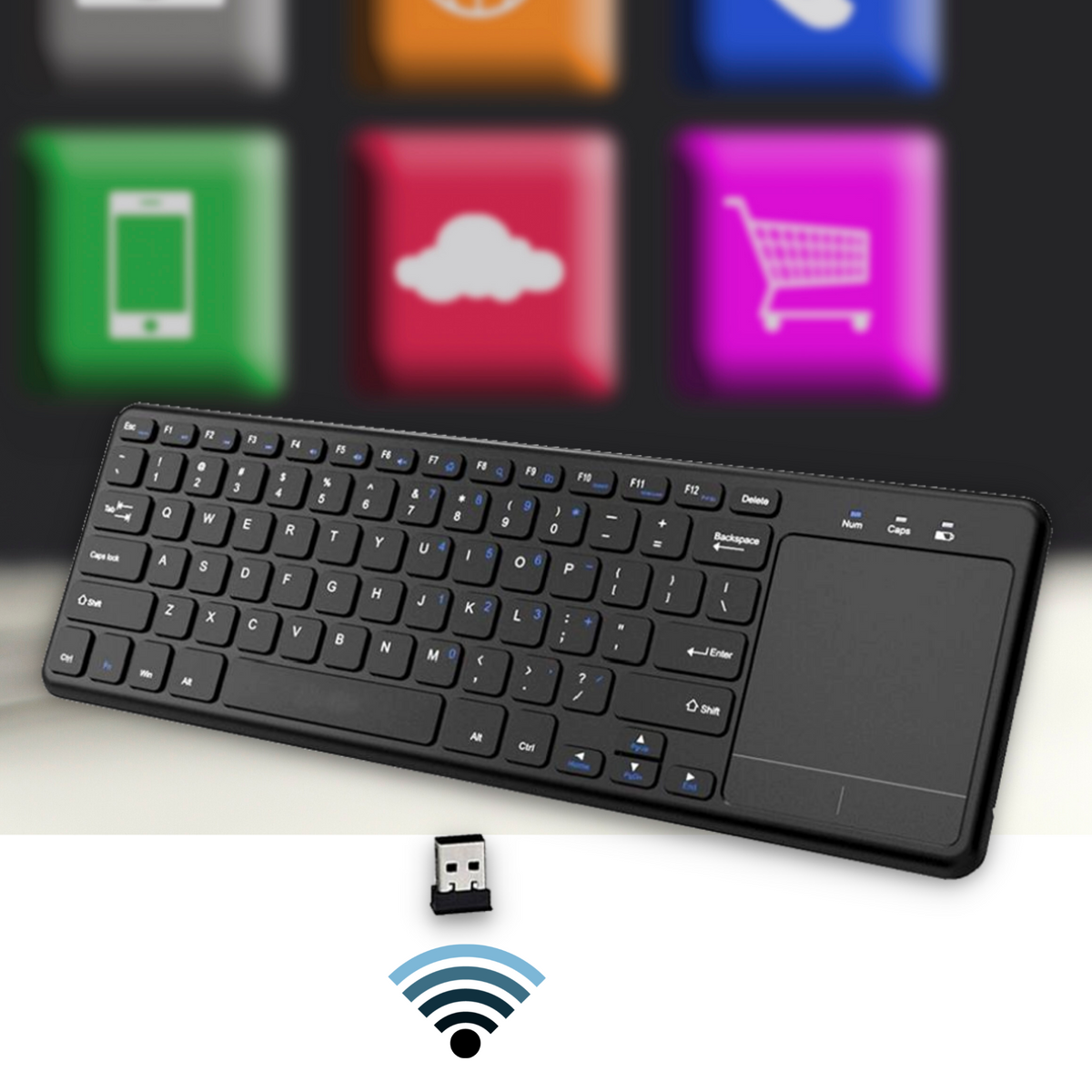 Wireless 2.4G 78 Key Mini Touch Keyboard with Touchpad — Bostin Life